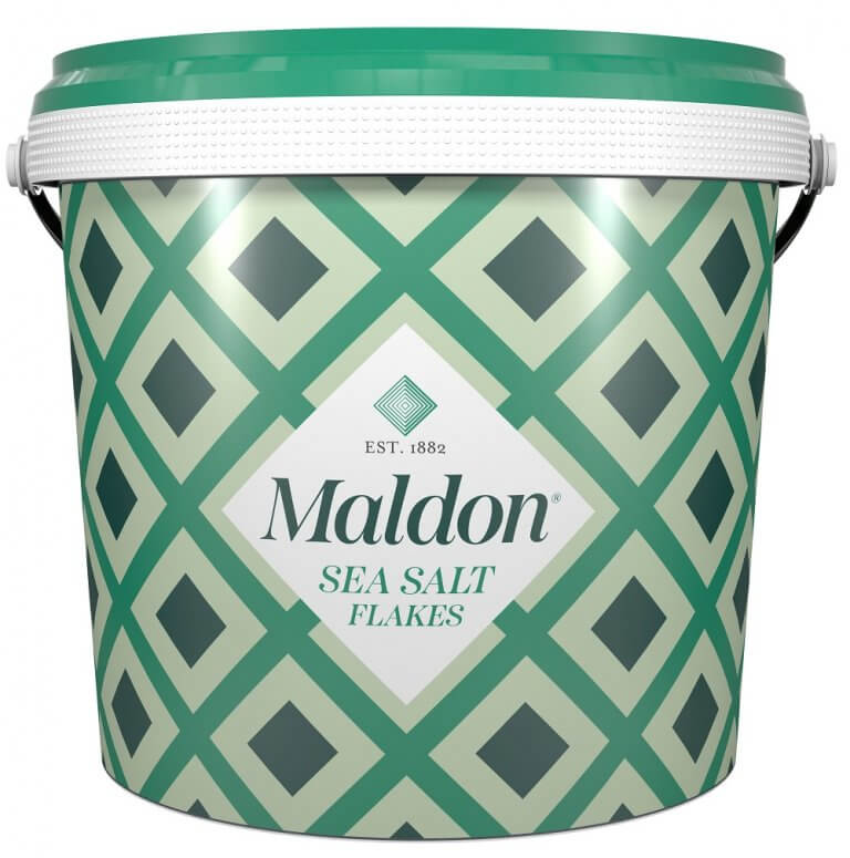 Maldon Salt Pig, ceramic container cream white incl. Maldon Sea Salt ...